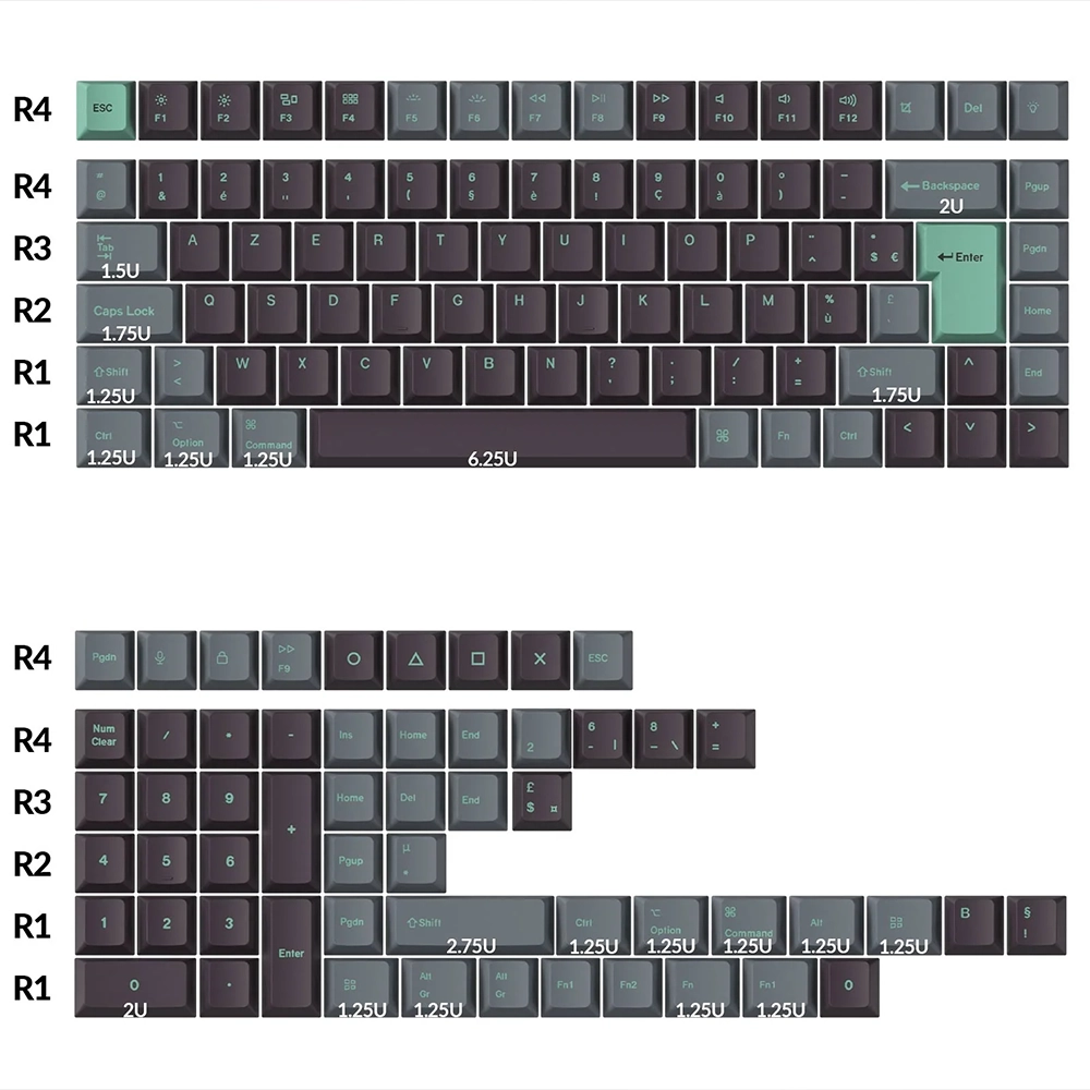 Keychron Set de Keycaps Dye Sub Hacker Mint - Achat Accessoire